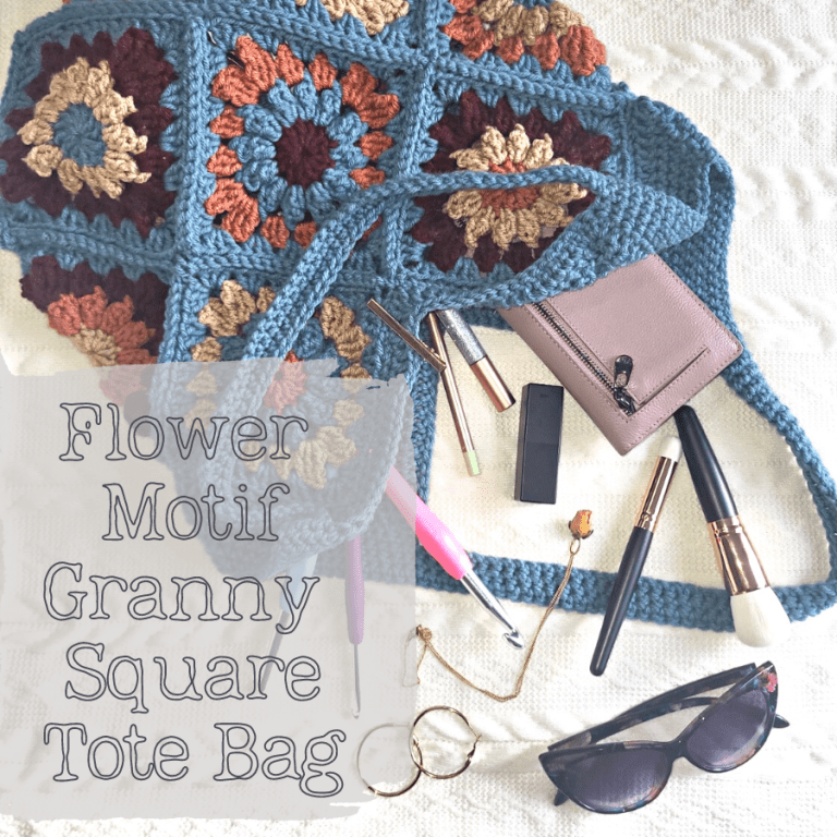 Flower Motif Granny Square Tote Bag