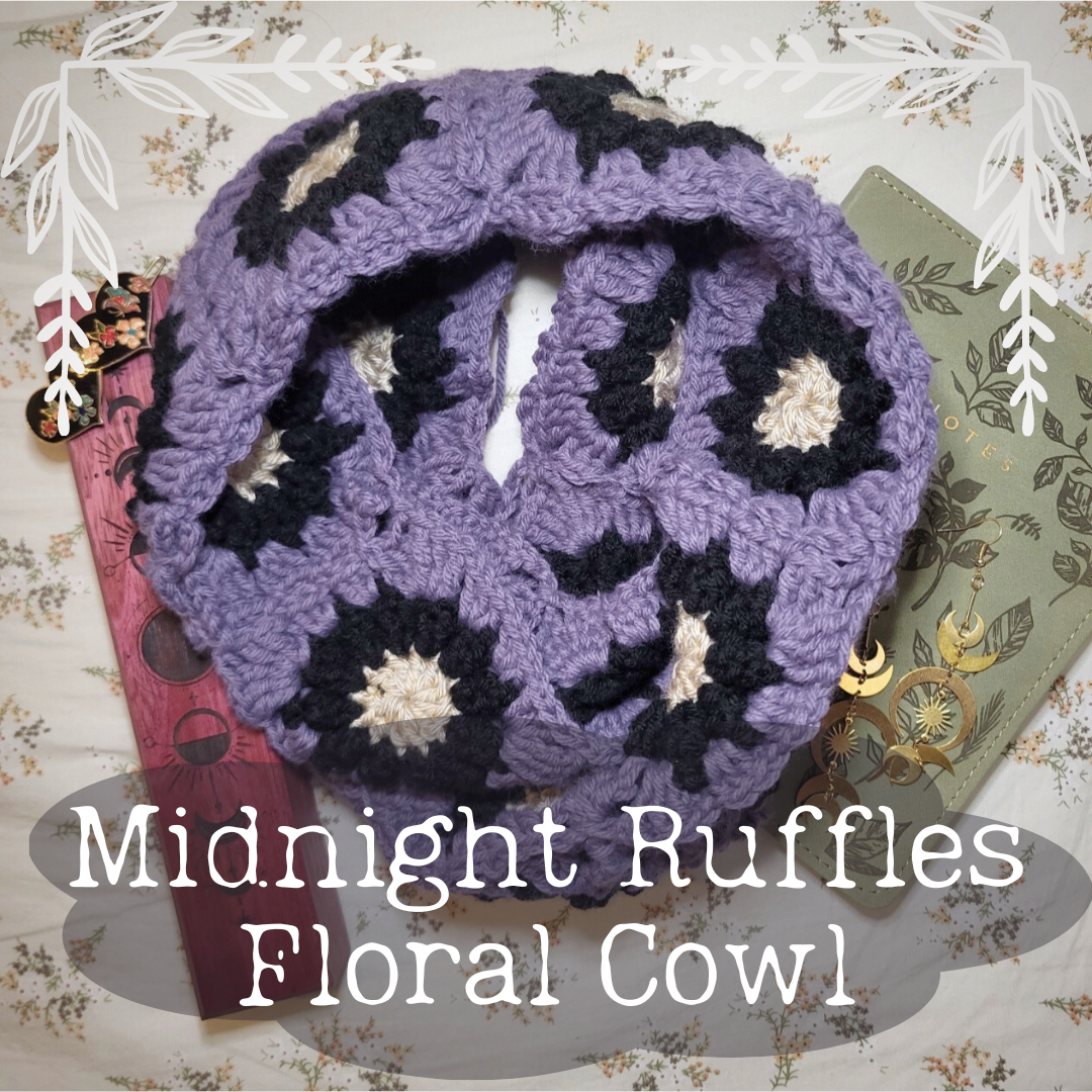 Midnight Ruffles Floral Cowl